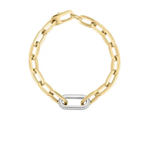 Roberto Coin 18k Gold And Diamond Link Bracelet - Tt