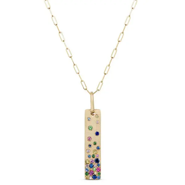Benbridge Confetti Rainbow Sapphire Pendant Necklace - Yg
