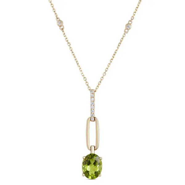 Benbridge Oval Peridot Pendant Necklace In 14k Yellow Gold - Green