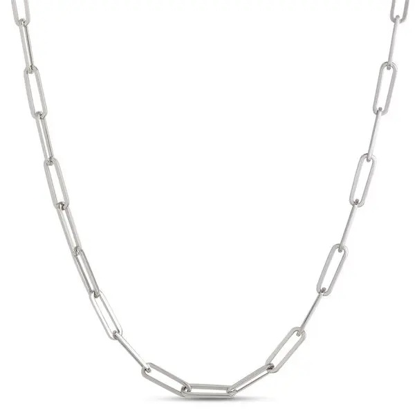 Benbridge 14k White Gold 18-inch Paperclip Chain Necklace - Wg