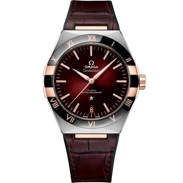 Omega Constellation Red Dial Watch 41mm - 18k Stainless Steel
