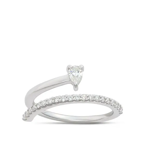 Benbridge Diamond Overlap Ring In 14k White Gold - H-j