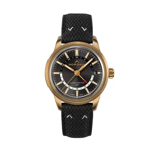 NORQAIN Freedom 60 Gmt Anthracite Black Dial Watch, 40mm - Bronze