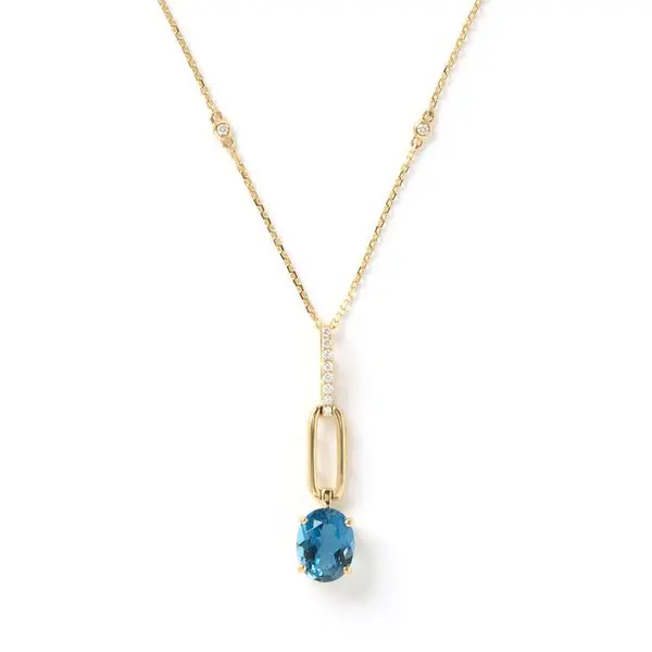 Benbridge Topaz And Diamond Pendant Necklace - Blue
