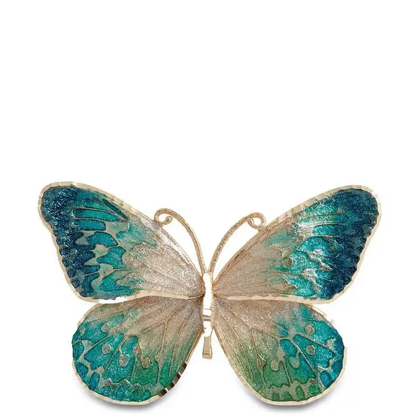 TOSCANO Butterfly Pin 14k Yellow Gold Enamel - Yg