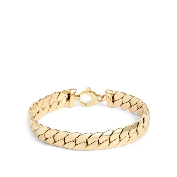 TOSCANO 8-inch Domed Curb Link Bracelet In 14k Yellow Gold - Yg