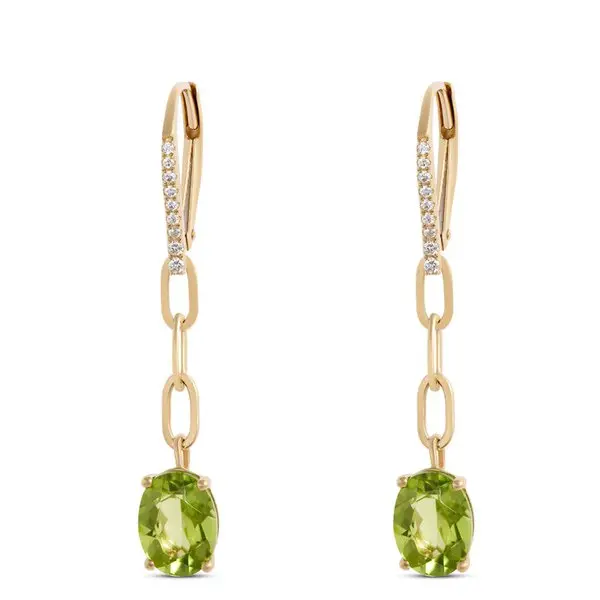 Benbridge Peridot And Diamond Dangle Earrings - Green