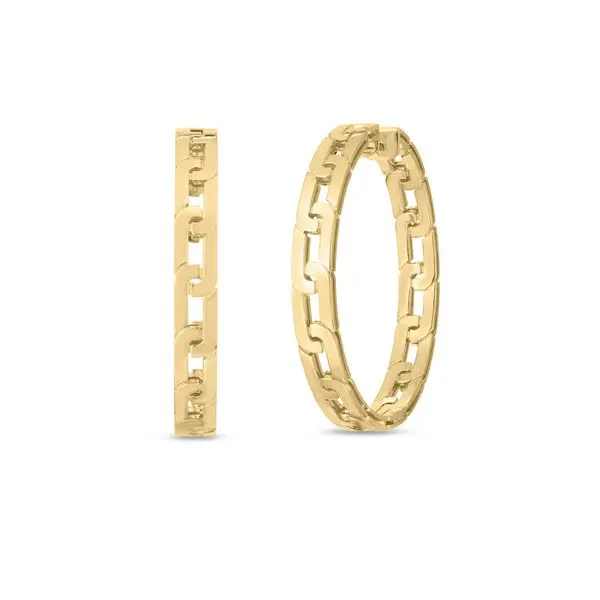 Roberto Coin Navarra Collection Hoop Earrings - Yg