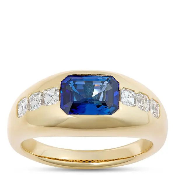 Benbridge Sapphire And Diamond 18k Yellow Gold Ring - Blue