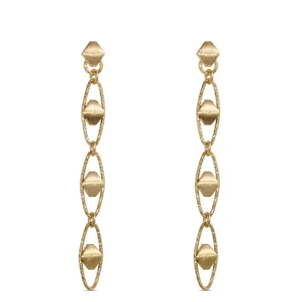 TOSCANO Bead In Wire Link Drop Earrings 622or0025 - Yg