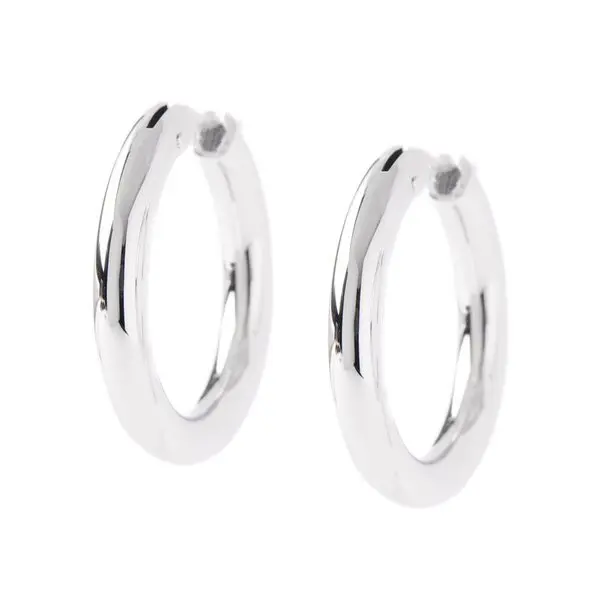 TOSCANO 27mm 14k White Gold Hoop Earrings - Wg