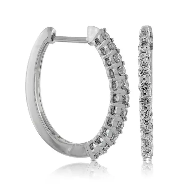 Benbridge 20mm Diamond Hoop Earrings - Wg