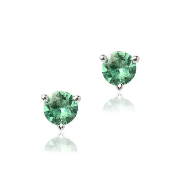 Benbridge Round Emerald Stud Earrings - Green