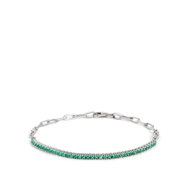 Benbridge 7.5-inch Emerald Bracelet In 14k White Gold - Wg