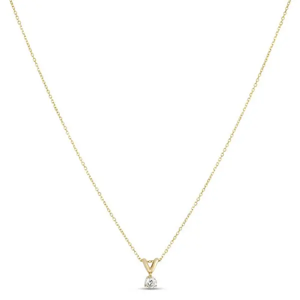 Benbridge Solitaire Round Diamond Pendant Necklace - H-j
