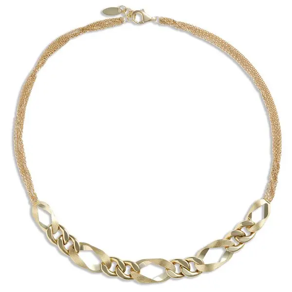 TOSCANO 14k Three-strand Chain Necklace - Yellow Gold
