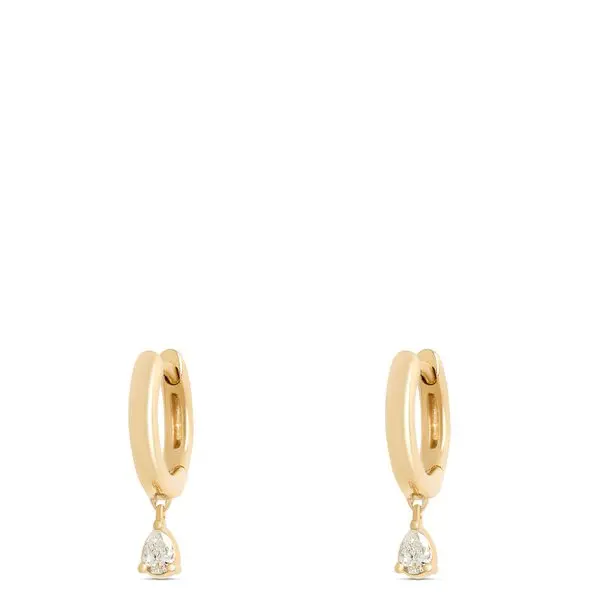 Benbridge 14k Yellow Gold Diamond Pear Drop Hoop Earrings - H-j
