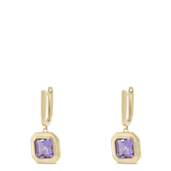 Benbridge Square Amethyst 14k Yellow Gold Earrings - Purple