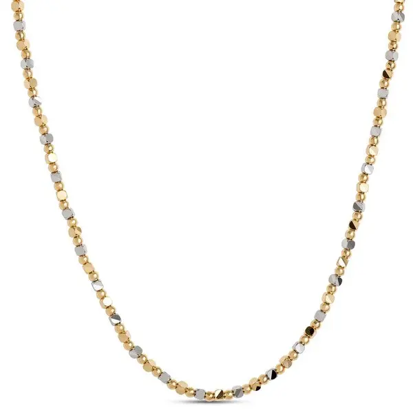 TOSCANO 14k Gold 18-inch Tri-color Bead Necklace - Tt