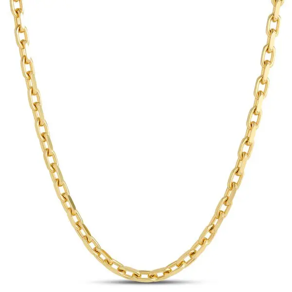 TOSCANO 22-inch 14k Yellow Gold Solid Link Necklace - Yg