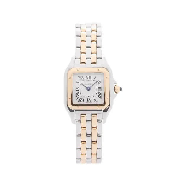 CARTIER Panthère De Watch White Dial, 23mm X 30mm - 18k Stainless Steel