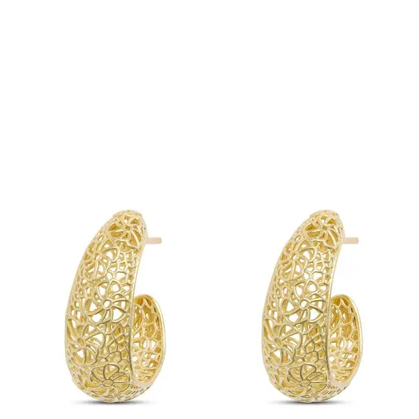 TOSCANO Ricami 14k Yellow Gold Hoop Earrings - Yg