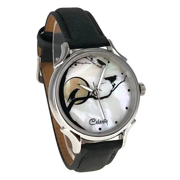 CELESTE Three Ravens Mother Of Pearl Dial Watch, 35mm - Stainless Steel
