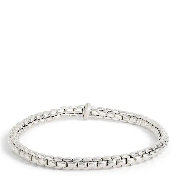 TOSCANO 14k White Gold Faceted Link Bracelet - Wg