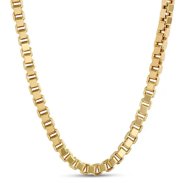TOSCANO 24 Inch 14k Yellow Gold 3d Box Link Necklace - Yg