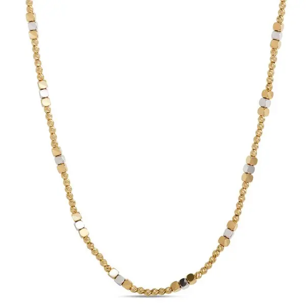 TOSCANO 14k Yellow Gold Alternating Bead Necklace - Tt