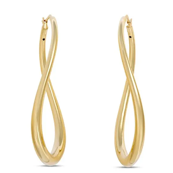 TOSCANO 14k Yellow Gold Oval Hoop Earrings - Yg