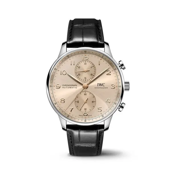 IWC SCHAFFHAUSEN Portugieser Chronograph Beige Dial Watch, 41mm - Stainless Steel