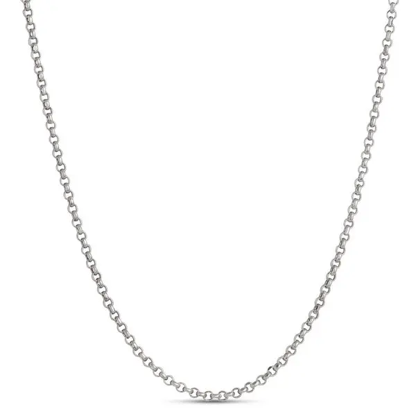 TOSCANO 24 Inch Rolo Link Necklace In 14k White Gold - Wg