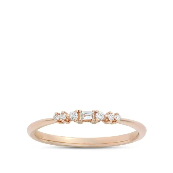 Benbridge Baguette And Round Diamond Stackable Ring - G-i