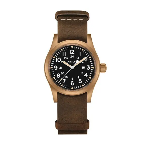 Hamilton Khaki Field Mechanical Bronze Dial Watch - Bronze / Titanium