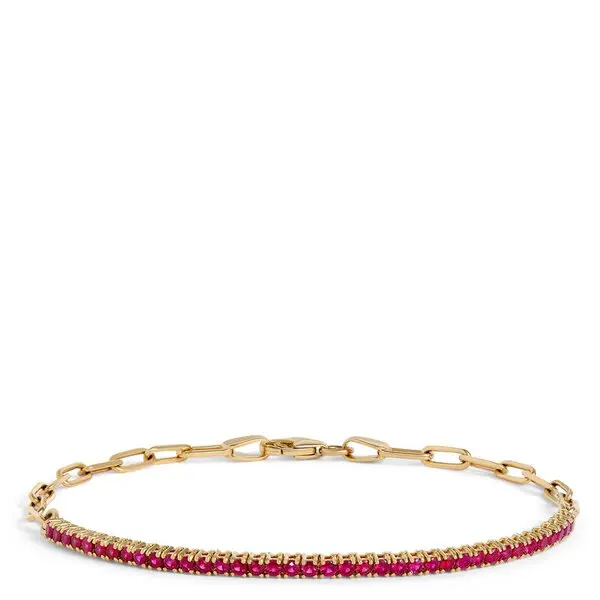 Benbridge Ruby And Paperclip Link Bracelet - Yg