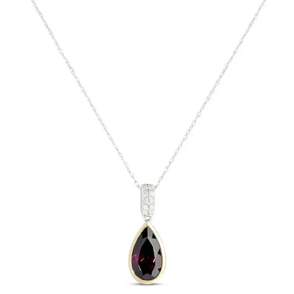 Benbridge 14k Gold Rhodolite And Diamond Pendant - Tt