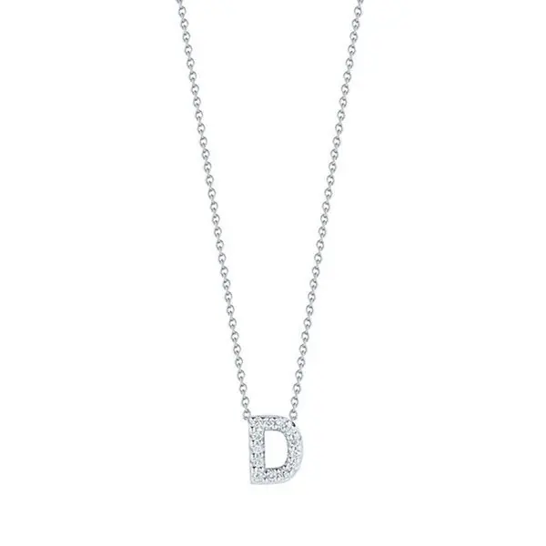 Roberto Coin Tiny Treasures Diamond Initial 'd' Pendant Necklace - Wg