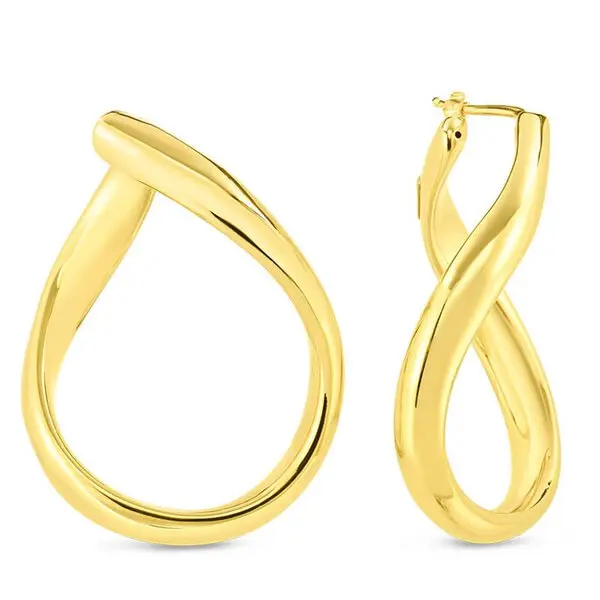 Roberto Coin Oro Classic 18k Yellow Gold Hoop Earrings - Yg