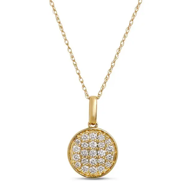 Benbridge Diamond Disk Pendant Necklace - Yg