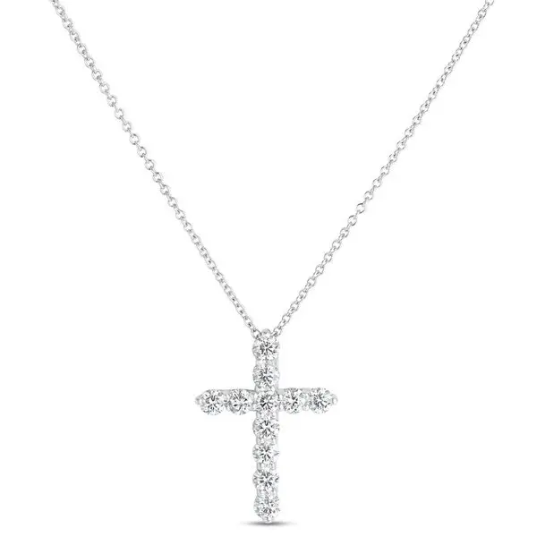 Benbridge Diamond Cross Pendant Necklace - Wg