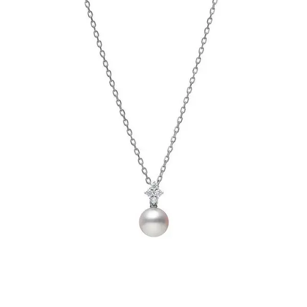 Mikimoto Akoya Pearl And Diamond Pendant - Wg