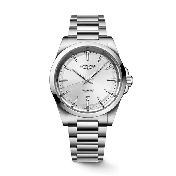 LONGINES Conquest Sunray Silver Dial Watch, 41mm - Stainless Steel