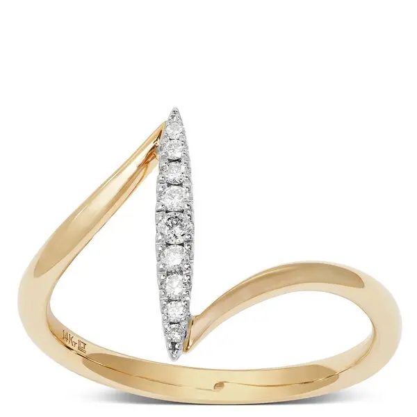 Benbridge Diamond Geometric Ring In 14k Yellow Gold - Near Colorless