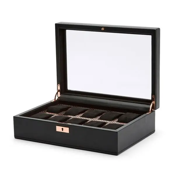 Wolf Axis 10 Piece Watch Box - Leather