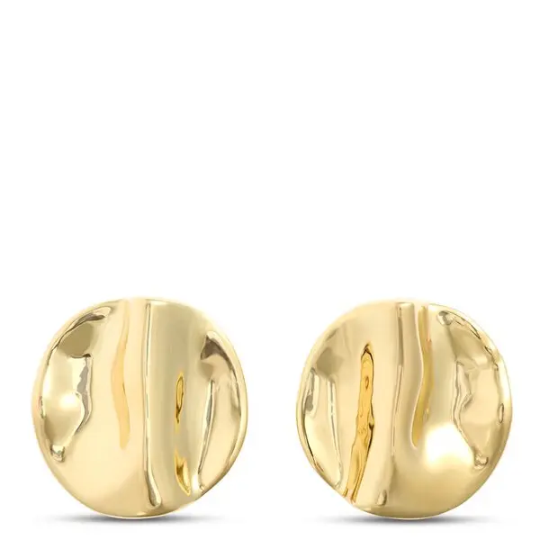 TOSCANO 20mm Rippled Button Stud Earrings - Yg