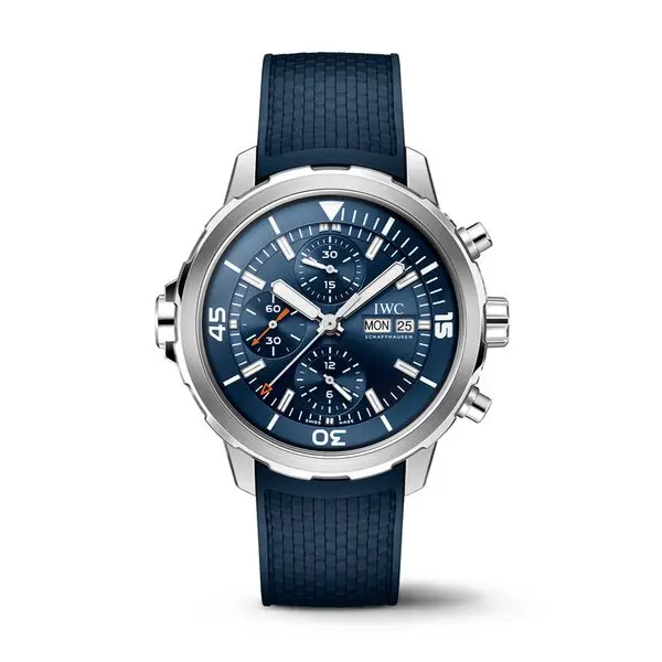 IWC SCHAFFHAUSEN Aquatimer Chronograph Blue Dial Watch, 44mm - Stainless Steel
