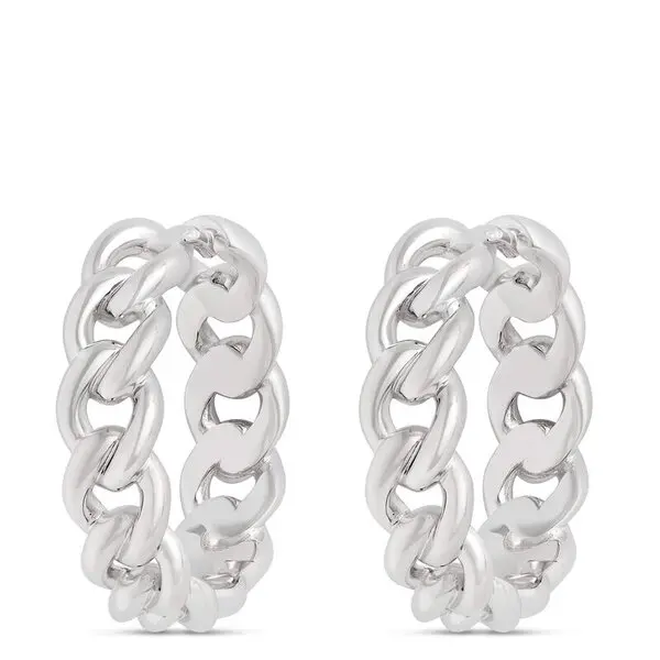 Benbridge 17mm Linked Hoop Earrings - Ss