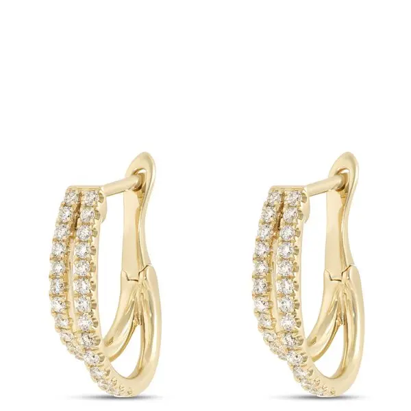 Benbridge Double Oval Hoop Earrings With Round Diamonds - H-i