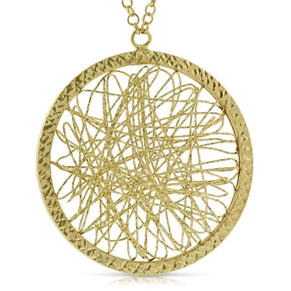 TOSCANO 14k Webbed Medallion Necklace - Yg